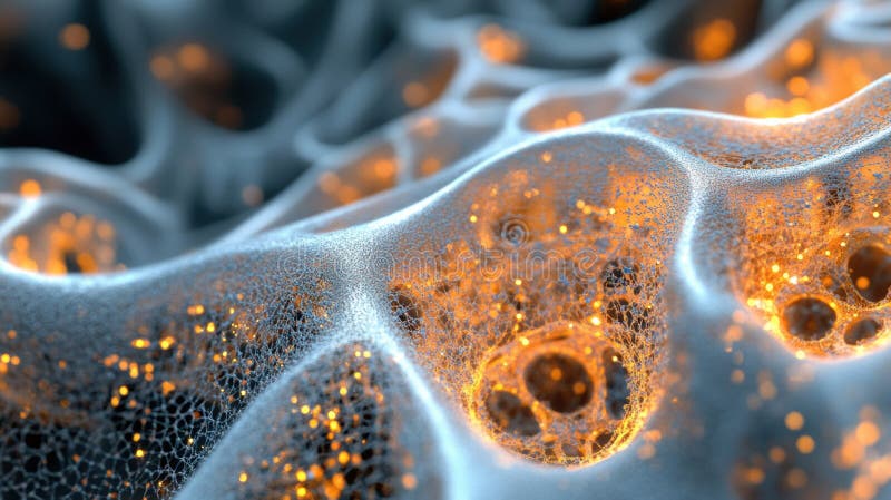 Intricate Details of Vibrant Microbes Showcasing Complex Structures and ...