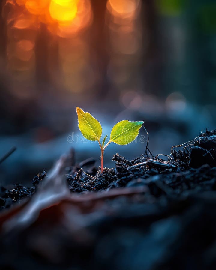 Exploring the Journey of a Small Green Leaf Sprouting from the Ground ...