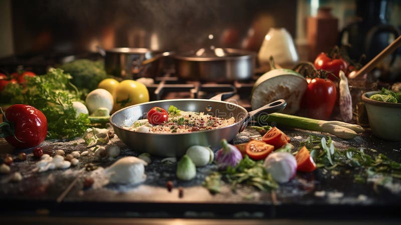 Exploring the Joy of Cooking and Food Creation. Generative Ai Stock ...