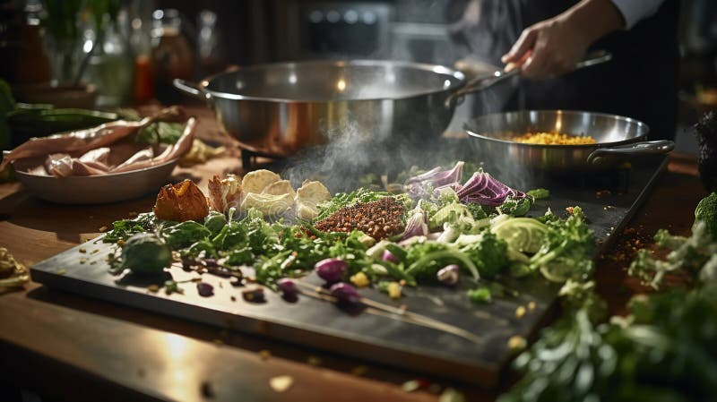 Exploring the Joy of Cooking and Food Creation. Generative Ai Stock ...