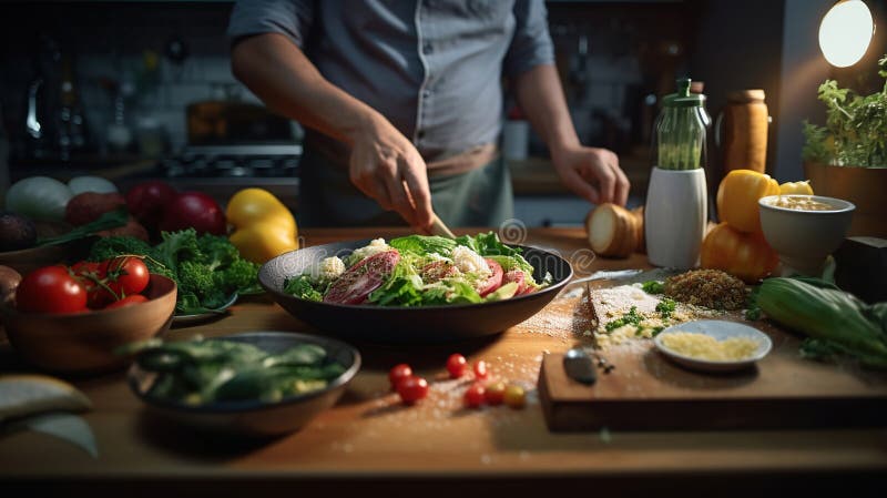 Exploring the Joy of Cooking and Food Creation. Generative Ai Stock ...