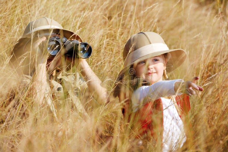 Exploring kids stock image. Image of adventure, girl - 25319657