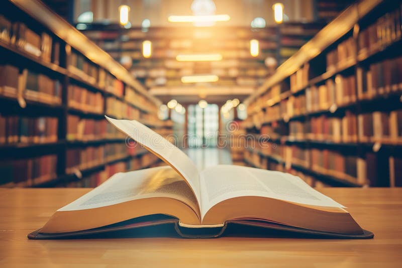 Exploring Knowledge, Old Library Scene with Open Book and Academic ...