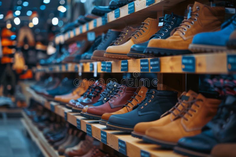 Exploring the Latest New Trends at Local Shoe Store Stock Illustration ...