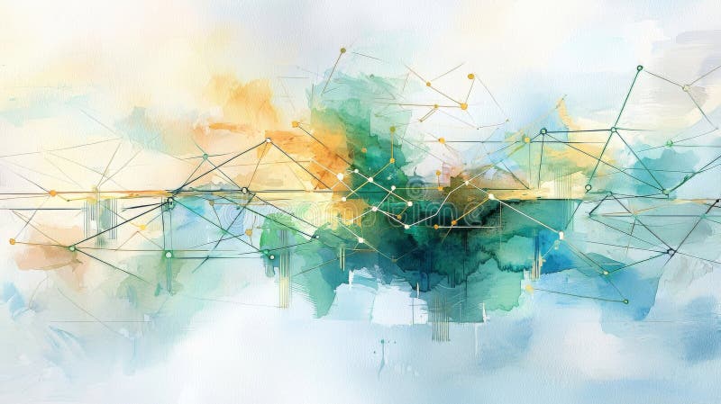 Exploring the Limitless Possibilities of AI with an Abstract Watercolor Background Featuring ...