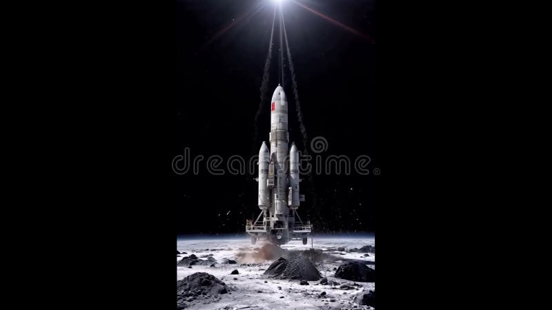 Exploring the Lunar Landscape with a Powerful Rocket Launch in the ...