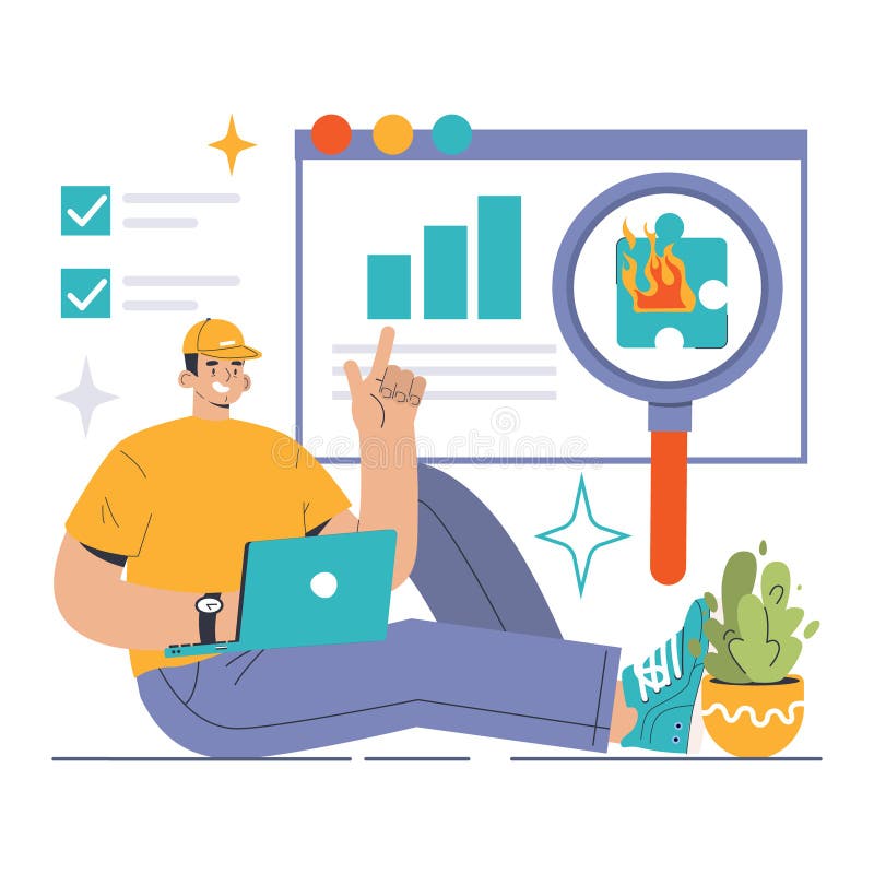 Exploring the Market Gap. Flat Vector Illustration Stock Vector ...