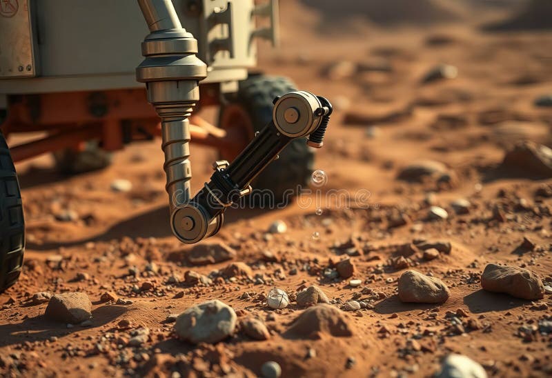 Exploring the Martian Landscape Stock Illustration - Illustration of ...