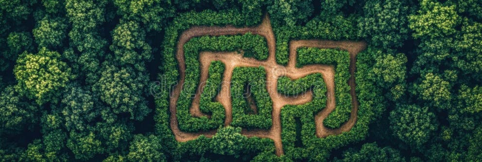 Exploring a Maze of Paths through a Dense Forest Landscape from a Top ...