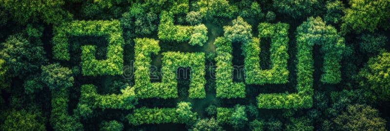 Exploring a Maze of Paths in a Lush Green Forest from Above for Nature ...