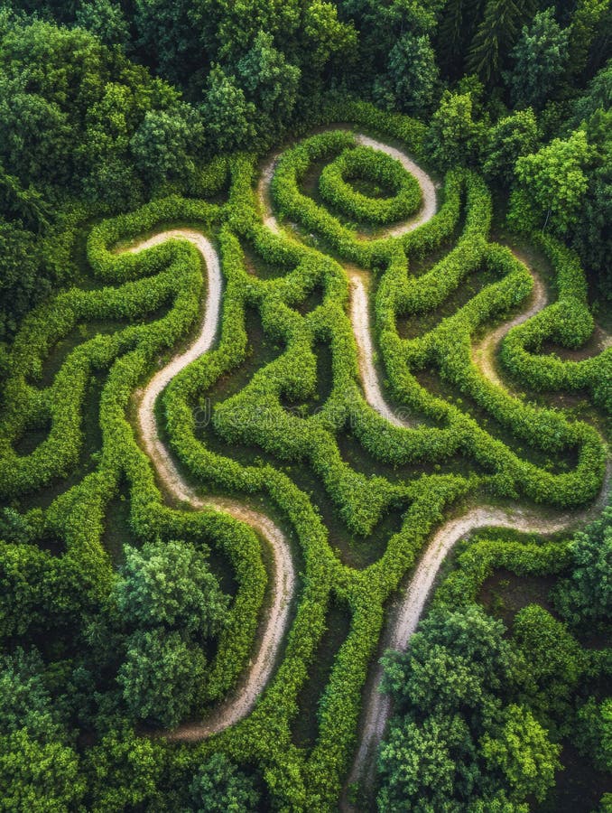 Exploring a Maze of Paths in a Lush Green Forest for Nature Navigation ...