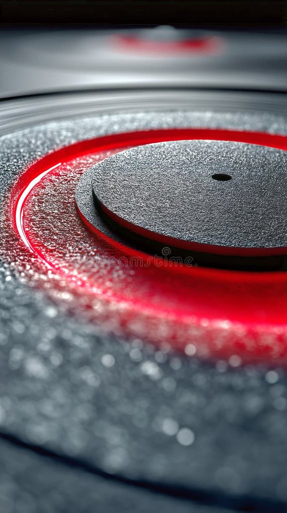 Exploring the Mesmerizing Details of a Turntable with Glowing Red Light ...