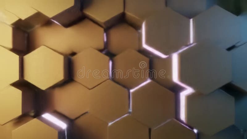 Exploring Mesmerizing Hexagonal Patterns And Shifting Light Effects In An Abstract Visual