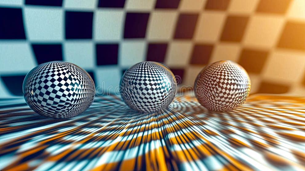 Exploring Mesmerizing Optical Illusions with Checkered Spheres in a ...
