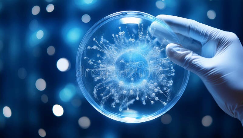 Exploring Microbial Structures with a Gloved Hand Under Bright ...