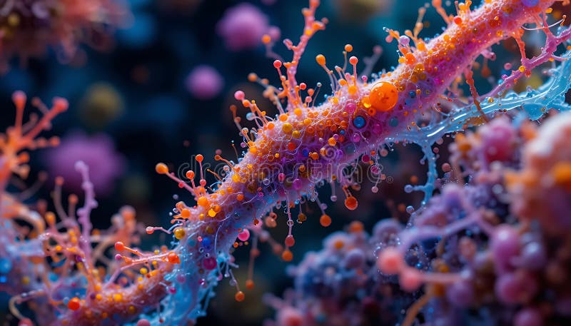 Exploring Microscopic Life Abstract Colorful Microorganism with ...