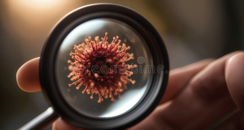 Exploring the Microscopic World through a Lens Stock Illustration ...