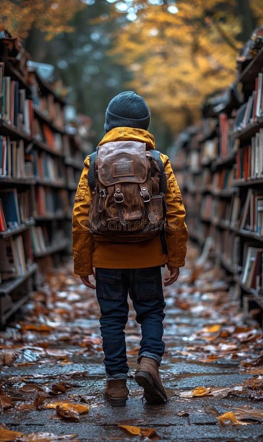 Exploring a Miniature Library Path on a Fall Day Stock Photo - Image of ...