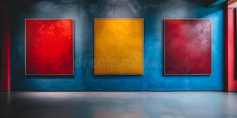 Exploring Modern Art in a Museum Gallery. Concept Artistic Expression ...