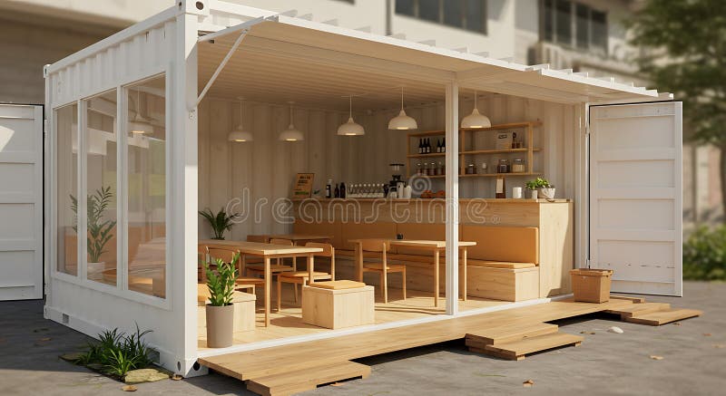 Exploring Modern Coffee Shop Design in a Shipping Container Conversion ...