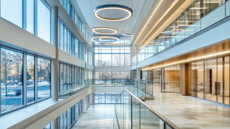 Exploring Modern Glass Atrium, Architecture Design with Circular ...