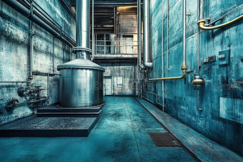 Exploring the Modern Industrial Interior of a Distillation Plant with ...