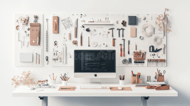 Exploring Modern Interior Design with a Stylish Computer Desk and Tool ...