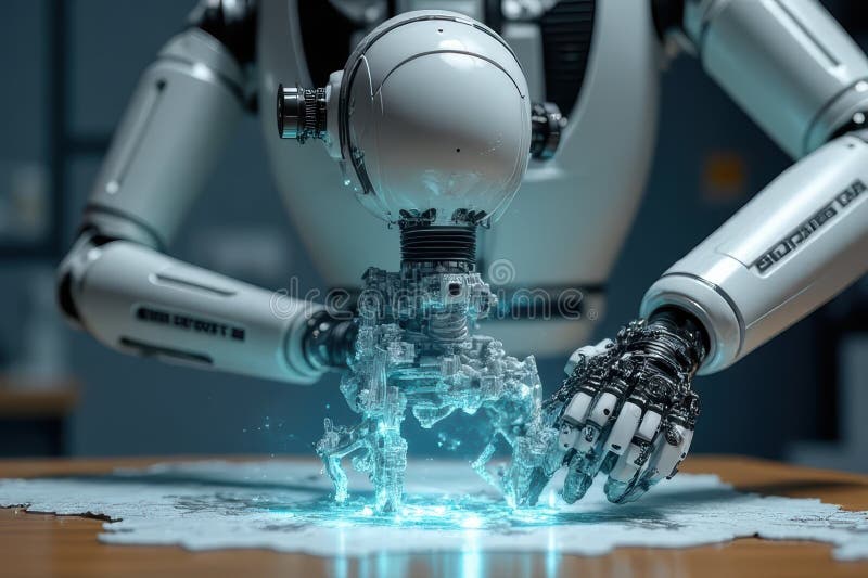 Exploring Modern Robot Artistry Stock Illustration - Illustration of ...