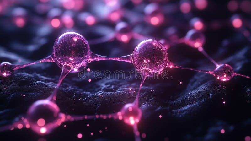 Exploring Molecular Interactions in Vibrant Glowing Patterns Stock ...