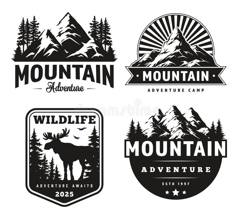 Exploring Mountain Adventure Designs and Themes Stock Vector ...