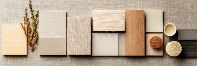 Exploring Muted Geometric Forms and Textures on a Linen Background in ...