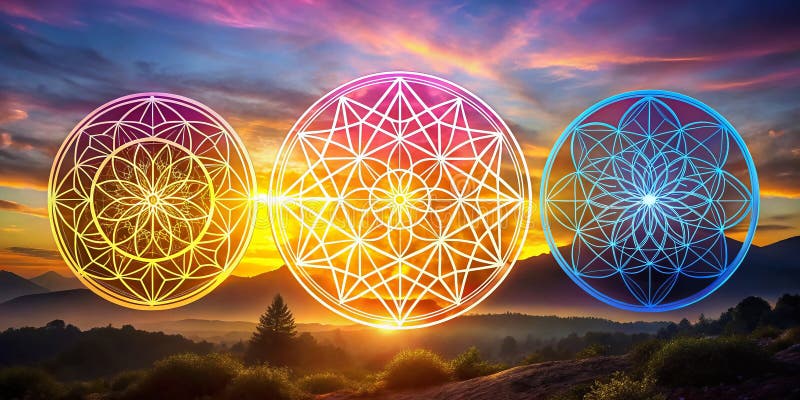 Exploring the Mystical Harmony of Sacred Geometry a Silhouette of ...