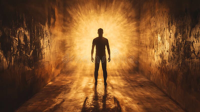 Exploring the Mystical Journey a Silhouette of a Man Standing in a ...