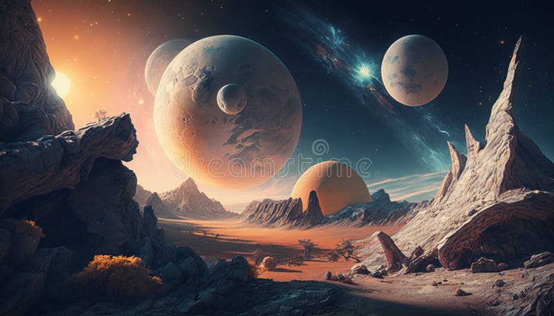 Exploring the Mystical Planetary System of Another World Stock ...