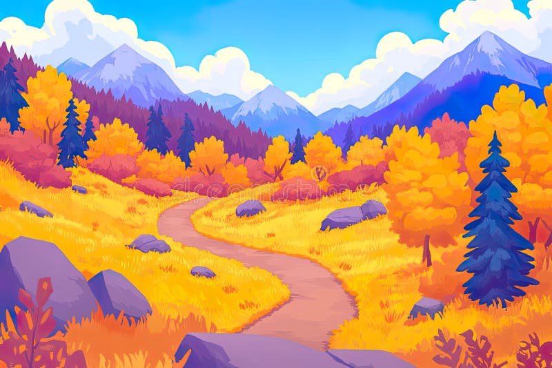 Exploring Nature Landscapes in Artistic Game Development Design Stock ...