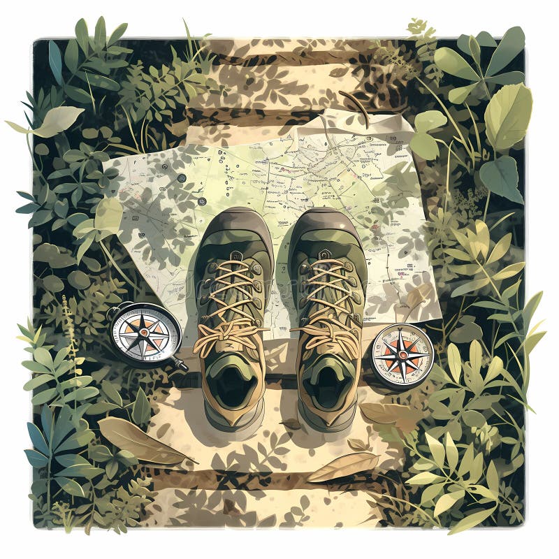 Exploring Nature S Pathways Stock Illustration - Illustration of ...