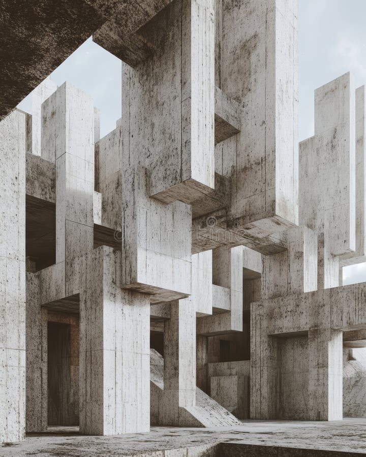 Exploring Neo Brutalism in Virtual Reality with Intricate Geometric Structures Stock Photo ...