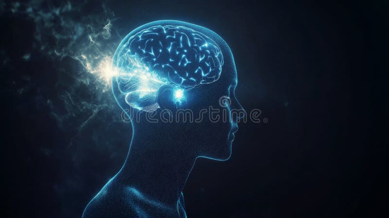 Exploring Neural Pathways in a Human Brain Illuminated with Glowing ...