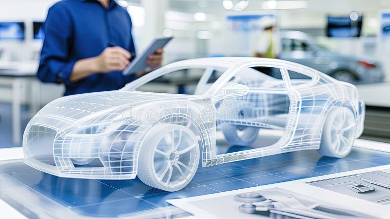 Exploring New Horizons in Car Development. Stock Illustration ...
