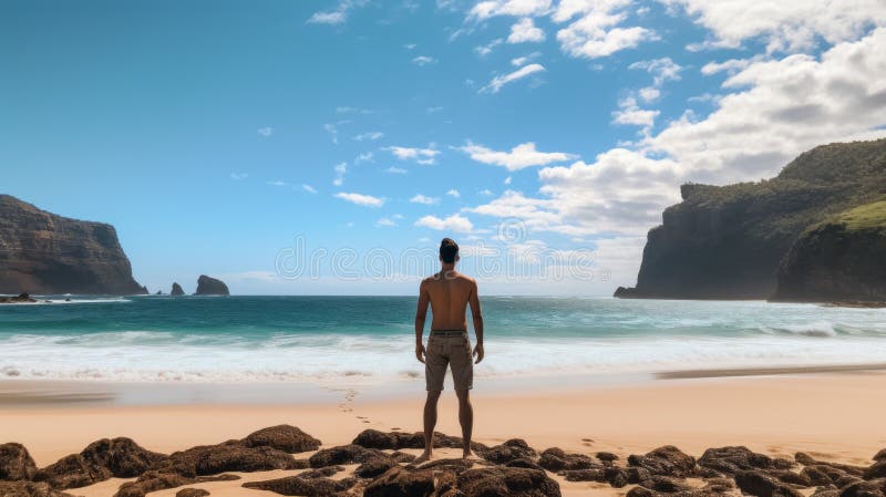 Exploring New Places: a Breathtaking Beach with Coral Cliffs Stock ...