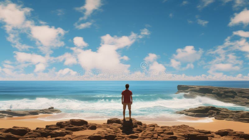 Exploring New Places a Breathtaking Beach in Unreal Engine Stock ...