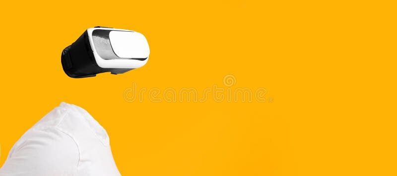 Exploring New Worlds with a VR Headset in a Tech-filled Space Stock ...