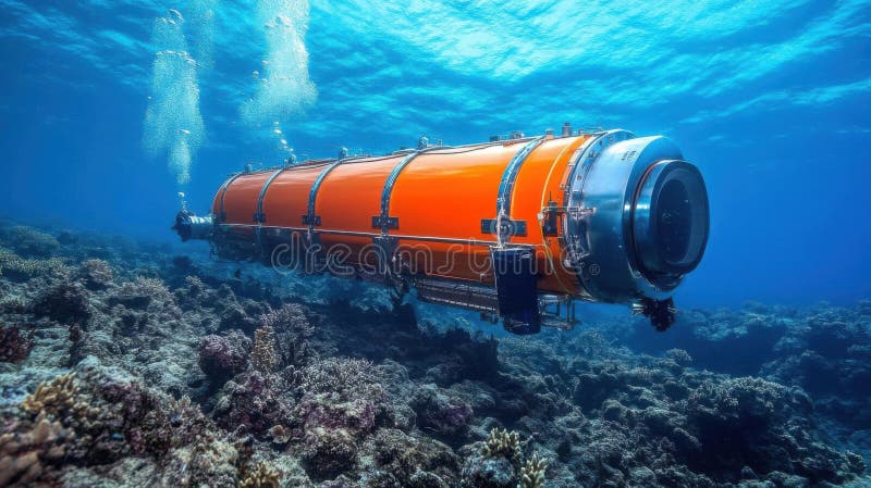 Exploring Ocean Depths, Underwater Robot for Coral Reef Research Stock ...
