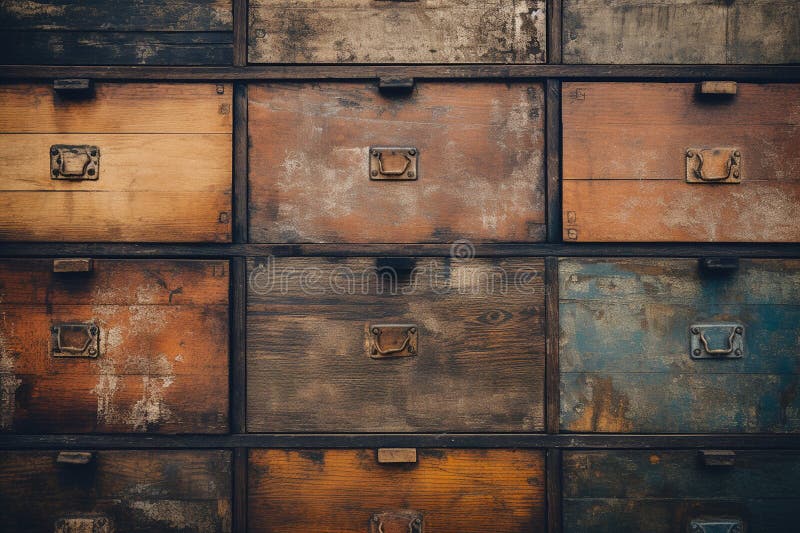Exploring Old Wooden Textured Drawers. Generative by Ai Stock ...