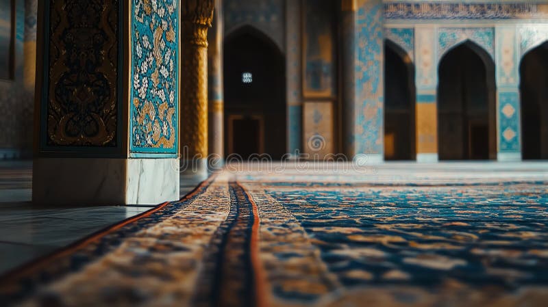 Exploring Ornate Mosque Architecture: Intricate Tilework and Carpets in ...