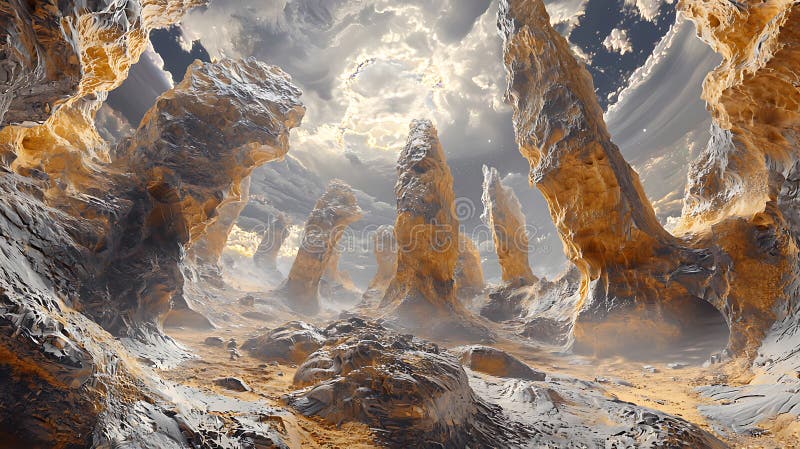 Exploring Otherworldly Terrain Towering Rock Formations and Ethereal ...