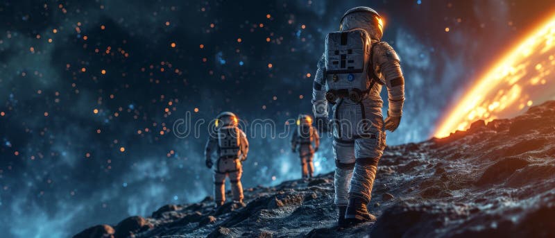 Exploring Outer Space with Ai a Team of Astronauts Conduct Planetary ...