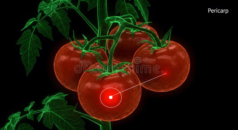 Exploring the Pericarp: a 3D Render of Tomatoes Highlighting Fruit ...