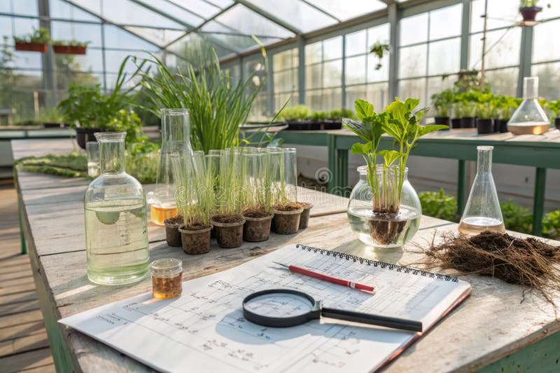Exploring Plant Growth in a Greenhouse Laboratory at Midday with ...
