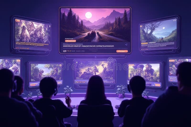 Exploring Popular Twitch Broadcast Sites Stock Illustration ...